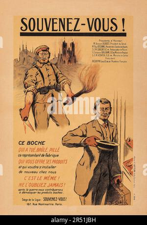 French WWI Vintage Propaganda Poster - They Shall Not Pass, 1918 ...