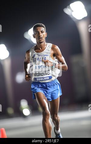 Eyob GHEBREHIWET FANIEL participating in the Doha 2019 World Athletics ...