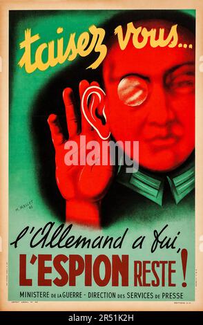 French World War II Propaganda Poster (Service de Propagande-Ministere ...