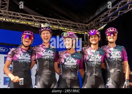 Liv Racing TeqFind team riders before the RideLondon Classique Stage 3 ...