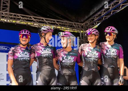 Liv Racing TeqFind team riders before the RideLondon Classique Stage 3 ...