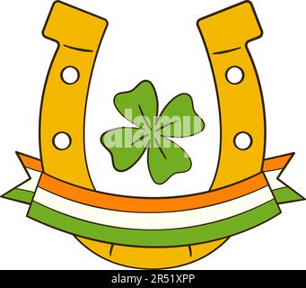 horseshoe lucky with ribbon vector illustration design Stock Vector ...