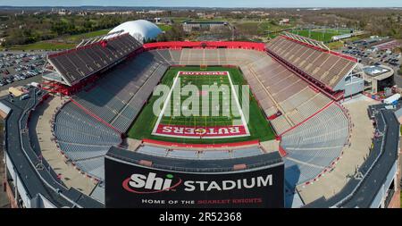 Rutgers NJ Football Stadium - Aerial view of the Rutgers University ...