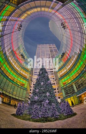 Bloomberg Tower Christmas NYC- View to the glass architecture of the ...