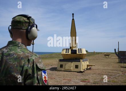 Todendorf, Germany. 31st May, 2023. A gun of the Mantis (Modular ...