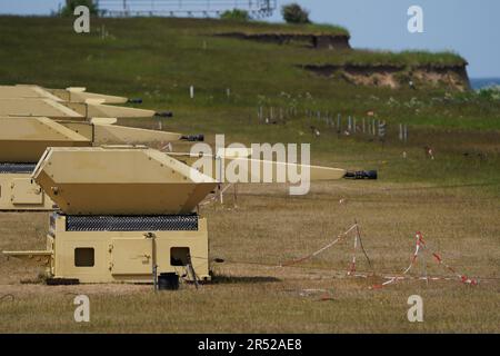 Todendorf, Germany. 31st May, 2023. A gun of the Mantis (Modular ...