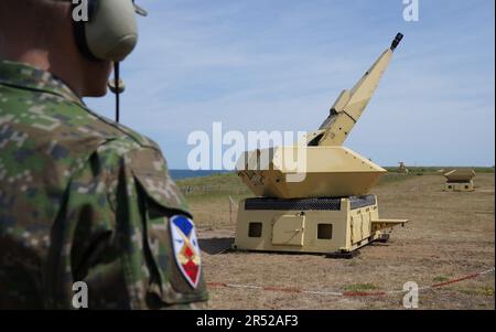 Todendorf, Germany. 31st May, 2023. A gun of the Mantis (Modular ...