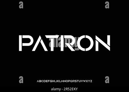 Modern futuristic sans serif display font vector. Contemporary alphabet ...