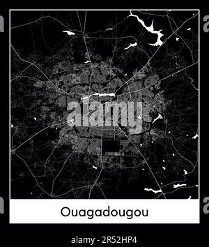 City Map Ouagadougou Burkina Faso Africa vector illustration Stock ...