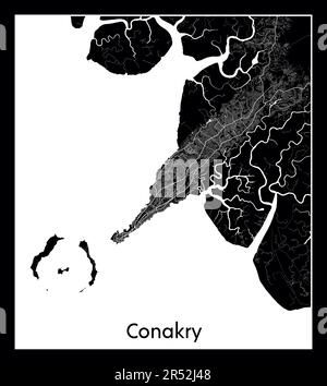 City Map Africa Guinea Conakry vector illustration Stock Vector Image ...