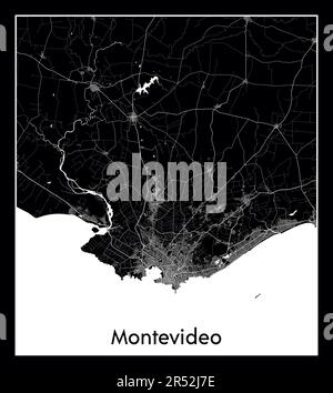City Map Montevideo Uruguay South America vector illustration Stock ...