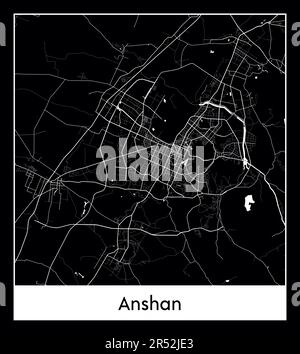 City Map Anshan China Asia vector illustration Stock Vector Image & Art ...