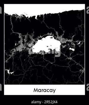 City Map Maracay Venezuela South America blue print round Circle vector ...