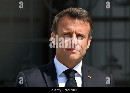 Bratislava, Slovakia. 31st May, 2023. French President Emmanuel Macron ...