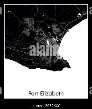 Vector city map of Port Elizabeth Gqeberha, South Africa Stock Vector ...