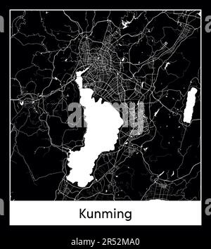 City Map Asia China Kunming vector illustration Stock Vector Image ...