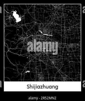 Shijiazhuang China Asia City map blue print vector illustration Stock Vector Image & Art - Alamy