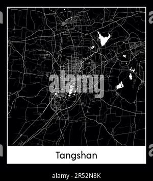 City Map Tangshan China Asia vector illustration black white Stock ...