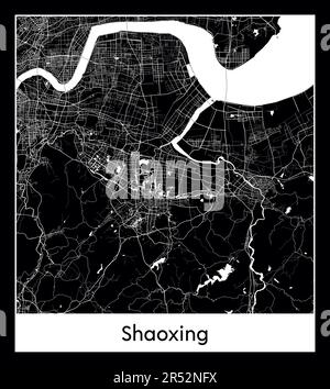 City Map Shaoxing China Asia vector illustration Stock Vector Image ...