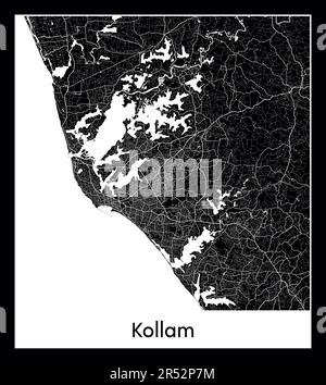 City Map Kollam India Asia vector illustration Stock Vector Image & Art ...