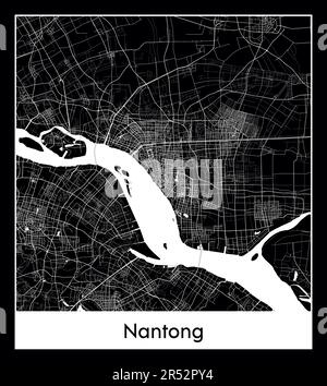 City Map Nantong China Asia vector illustration Stock Vector Image ...
