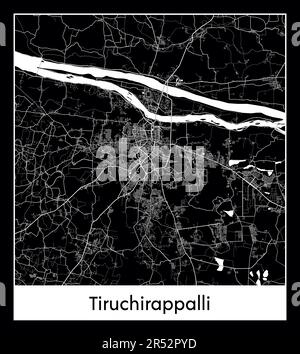 City Map Tiruchirappalli India Asia vector illustration black white ...
