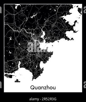 City Map Asia China Quanzhou vector illustration Stock Vector Image ...
