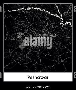 City Map Asia Pakistan Peshawar vector illustration Stock Vector Image ...