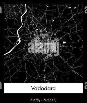 City Map Vadodara India Asia vector illustration Stock Vector Image ...