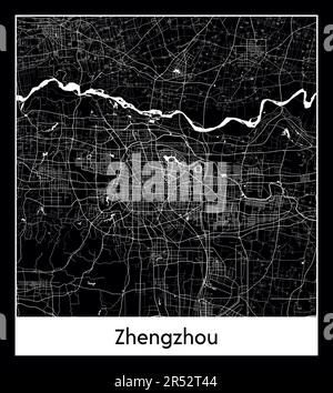 City Map Asia China Zhengzhou vector illustration Stock Vector Image ...