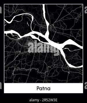 City Map Patna India Asia vector illustration black white Stock Vector ...