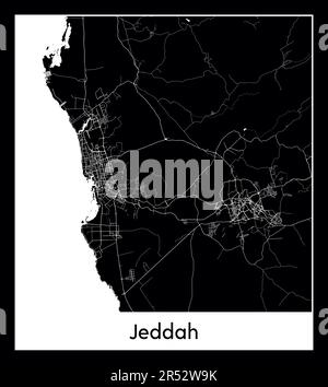 City Map Jeddah Saudi Arabia Asia vector illustration Stock Vector ...