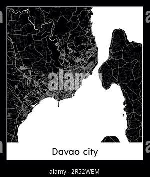 City Map Asia Philippines Davao city vector illustration Stock Vector ...