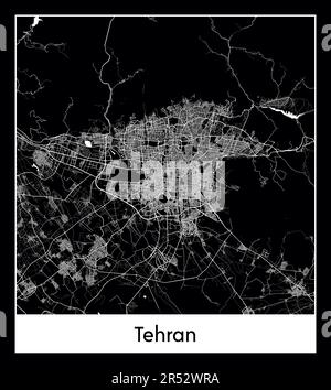 City Map Tehran Iran Asia blue print round Circle vector illustration ...