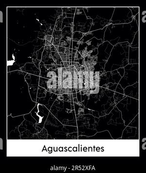 City Map Aguascalientes Mexico North America vector illustration black ...