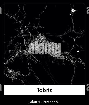 City Map Tabriz Iran Asia blue print round Circle vector illustration ...
