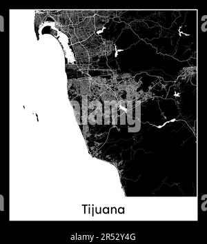 City Map Tijuana Mexico North America vector illustration Stock Vector ...