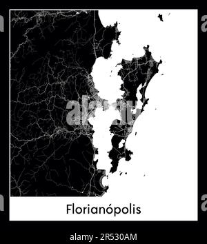City Map Florianopolis Brazil South America vector illustration Stock ...