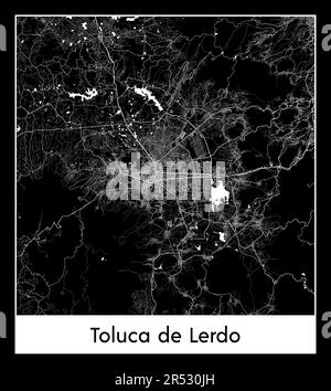 City Map Toluca de Lerdo Mexico North America vector illustration Stock ...