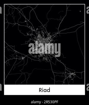 City Map Riad Saudi Arabia Asia vector illustration black white Stock ...