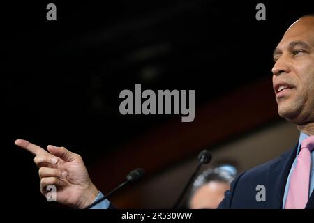 House Minority Leader Hakeem Jeffries, D-N.Y., speaks during a news ...