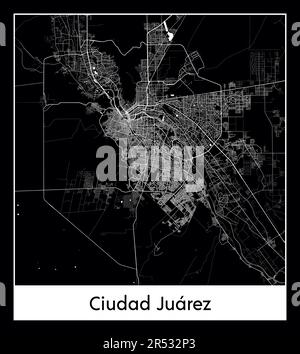 City Map Ciudad Juarez Mexico North America vector illustration Stock ...