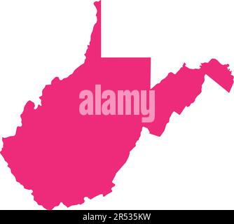 PINK CMYK color map of VIRGINIA, USA Stock Vector Image & Art - Alamy