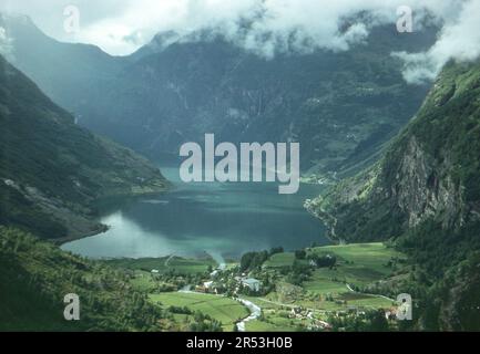 Geirangerfjord, Norway. Circa. 1960 – A view of the village of ...