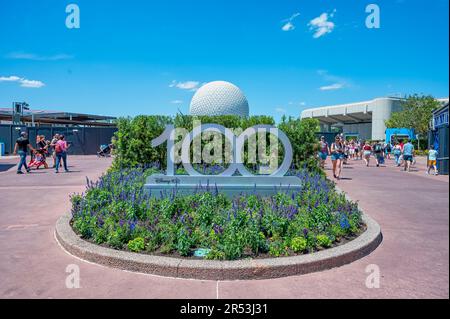 Disney 100 year celebration statues at the Epcot in Florida Stock Photo ...