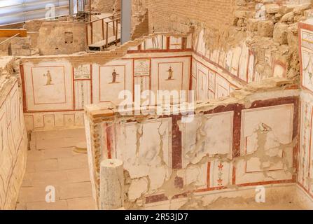 A picture of the wall paintings of the Terrace Houses at the Ephesus ...