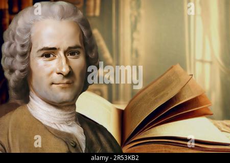 Jean Jacques Rousseau. Portrait of the Geneva born philosopher, Jean ...