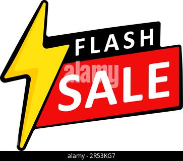 Flash sale with thunder on red background. Flash Sale banner template ...