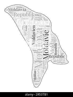 Moldova map in modern style with flag of Moldova on left side. Vector ...