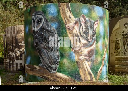 Tim Bowtell and Ruby Parr Water Tank Art, Toolangi, Victoria, Australia ...